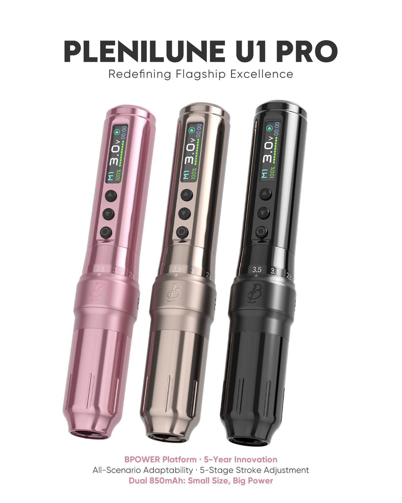 Wireless Tattoo & PMU Machine with Adjustable Stroke